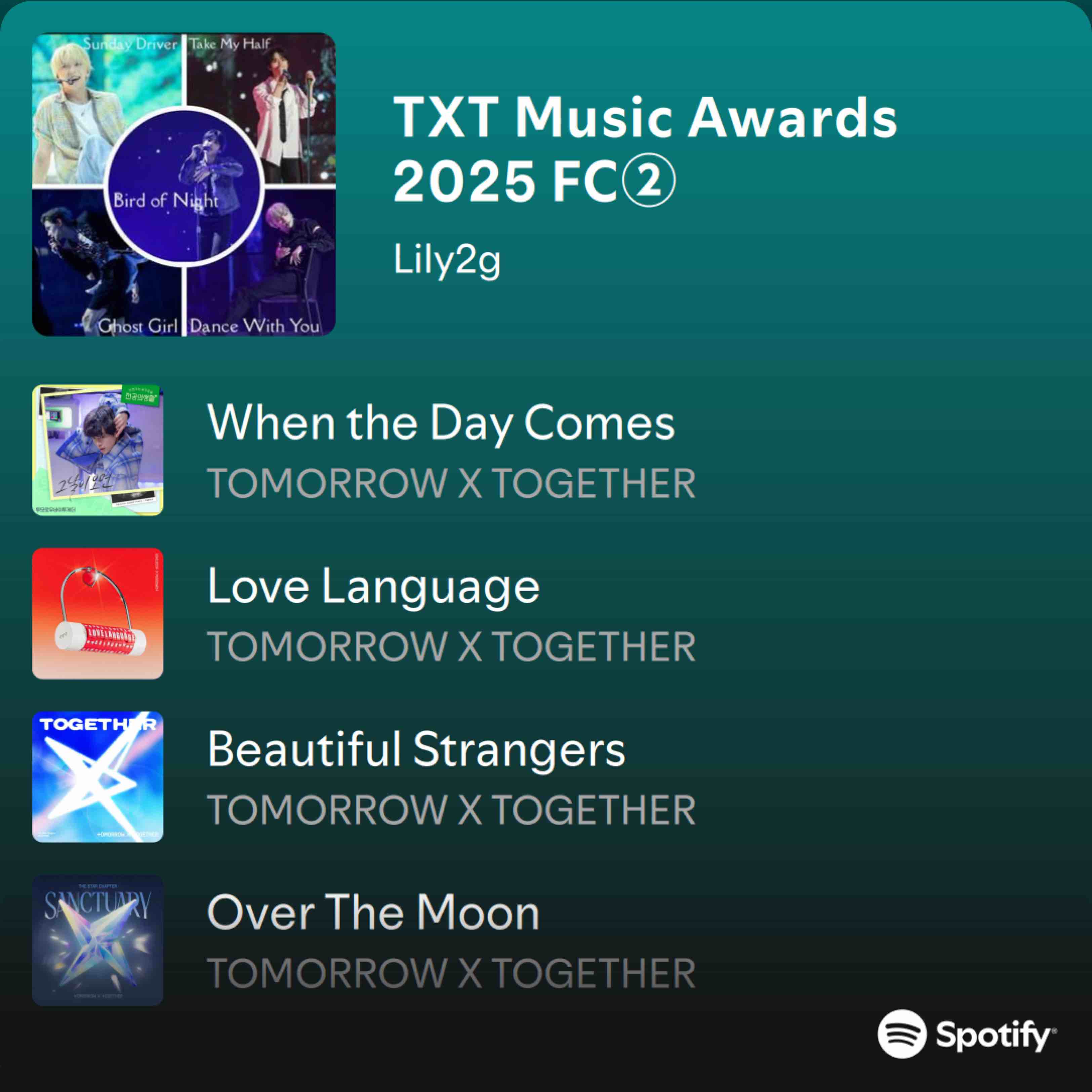 TXT Music Awards 2025 FC② - playlist by Lily2g | Spotify